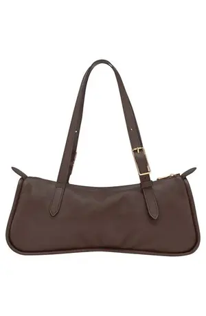 Longchamp East/west Leather Shoulder Bag - Mocha