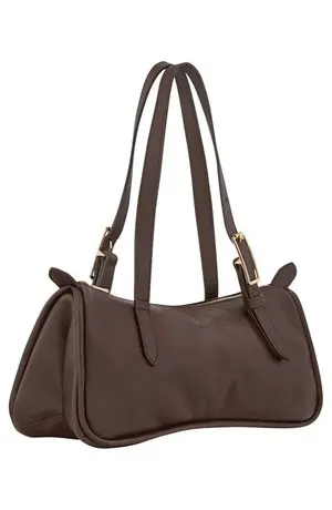 Longchamp East/west Leather Shoulder Bag - Mocha