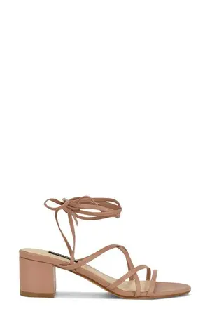 Nine West Aloud Ankle Wrap Sandal - Light Natural