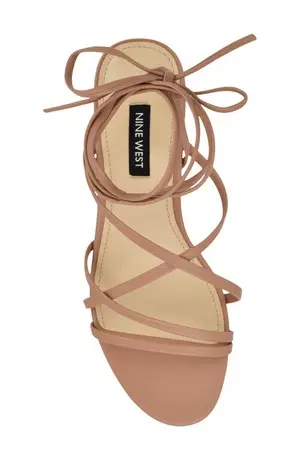 Nine West Aloud Ankle Wrap Sandal - Light Natural