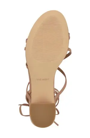 Nine West Aloud Ankle Wrap Sandal - Light Natural