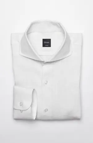 BRISK Modern Cotton Linen Shirt - White