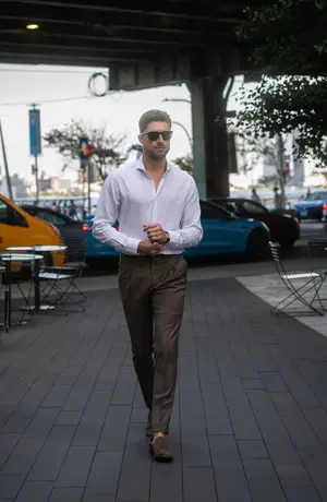 BRISK Modern Cotton Linen Shirt - White