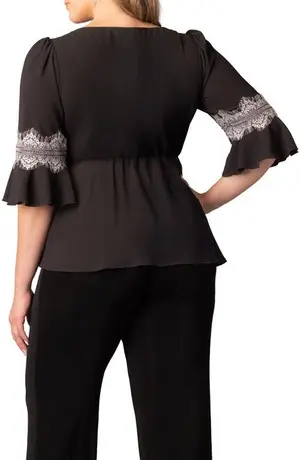 KIYONNA Lace Peplum Top