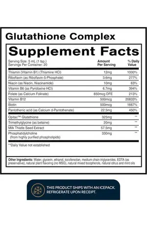 QUICKSILVER SCIENTIFIC Glutathione Complex Milk Thistle And Vitamin B Complex Liquid Supplement - None