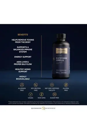 QUICKSILVER SCIENTIFIC Glutathione Complex Milk Thistle And Vitamin B Complex Liquid Supplement - None