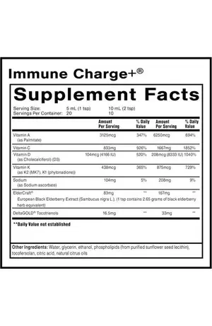 QUICKSILVER SCIENTIFIC Immune Charge Supplement With Elderberry And Vitamins A C D3