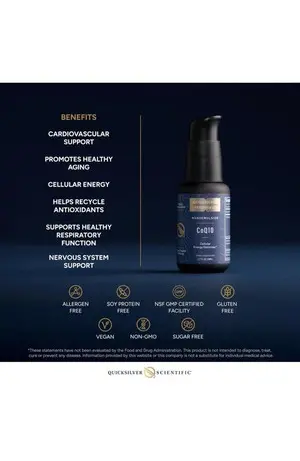 QUICKSILVER SCIENTIFIC Coq10 Nanoemulsion Coenzyme Q10 Liquid Supplement
