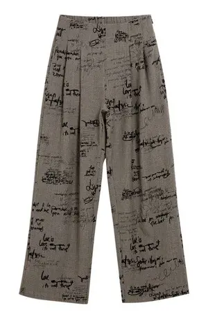Desigual Check Print Pleated Front Trousers