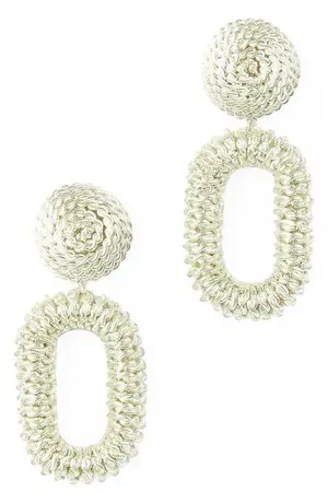 Deepa Gurnani Roula Drop Earrings Silver