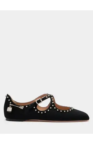 Bally Rina Flat In Pony Hair With Studs - Black