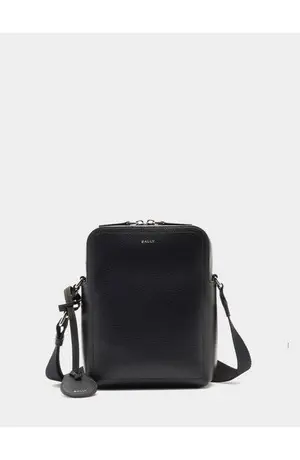 Bally Capitol Crossbody Bag In Grained Bovine Leather - Black+palladio