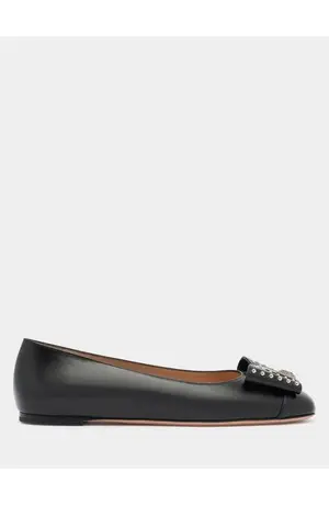 Bally B-bow Flat In Leather - Black