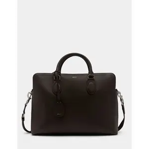 Bally Capitol Briefcase In Grained Leather - Brown