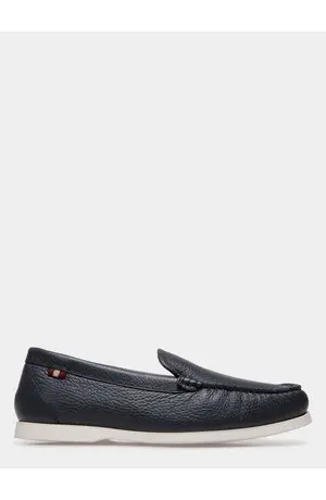 Bally Nelson Loafer In Deer Leather - Blue