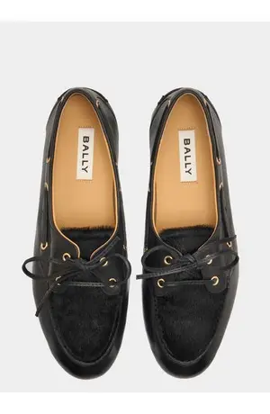 Bally Plume Leather Moccasin - Black/black