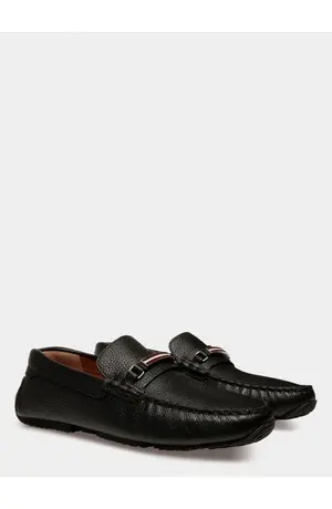 Bally Grained Leather Driver - Black