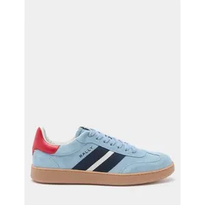 Bally Calf Suede Retro Crest Sneaker - Blue