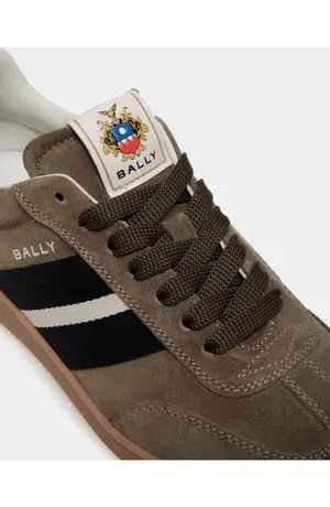 Bally Retro Crest Calf Suede Sneakers - Green
