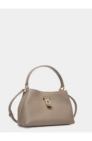 Bally Lock Me Mini Bag In Grained Leather - Brown