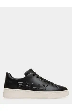 Bally Plain Leather Raise Sneaker - Black