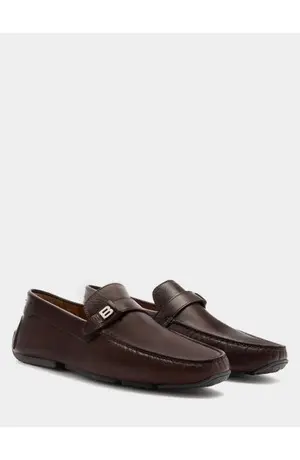 Bally Pilot Driver In Leather - Brown