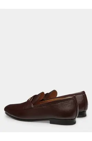 Bally Plume Loafer In Grained Leather - Brown