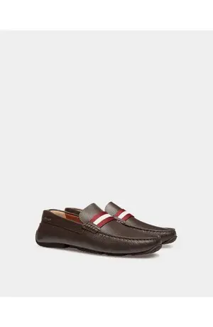 Bally Pilot Driver In Grained Bovine Leather - Brown