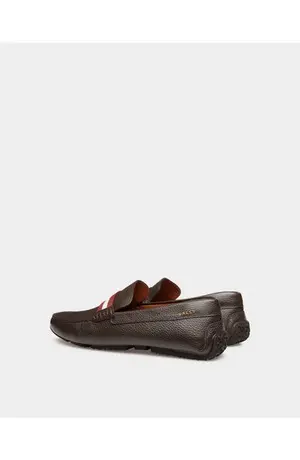 Bally Pilot Driver In Grained Bovine Leather - Brown