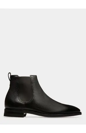Bally Scribe Novo Booties In Deer Leather - Black