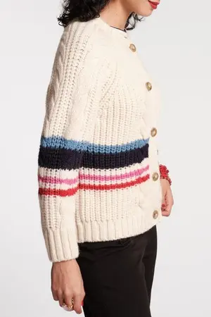 FRANCES VALENTINE Varsity Stripe Cardigan