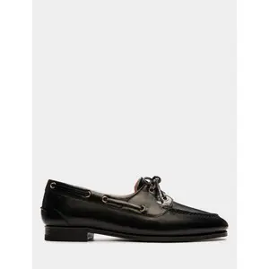 Bally Plume Leather Moccasin - Black