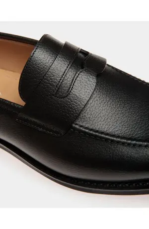 Bally Schoenen Embossed Leather Penny Loafer - Black