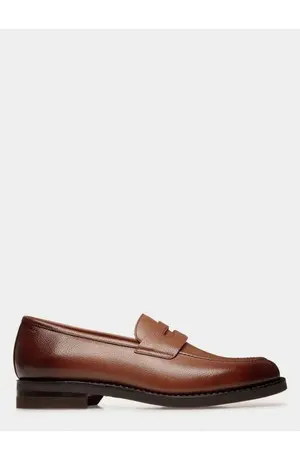 Bally Schoenen Loafer In Embossed Calf Leather - Brown