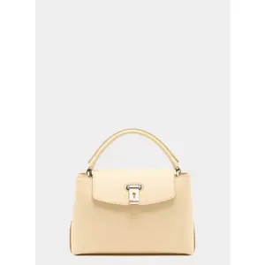 Bally Lock Me Small Top Handle Bag In Grained Leather - Ginger 19+palladio