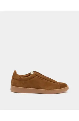 Bally Retro Crest Sneaker In Light Suede - Brown
