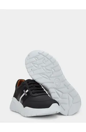 Bally Sneaker In Rubber-coated Leather - Black