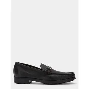 Bally Grained Leather Moccasin - Black