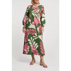 FRANCES VALENTINE Minnow Maxi Dress Mid-century Palm