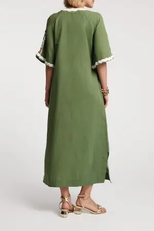 FRANCES VALENTINE Peacock Caftan - Treetop/multi