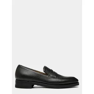 Bally Scribe Un Loafer In Deer Leather - Black