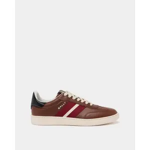 Bally Retro Crest Sneaker In Leather - Brown