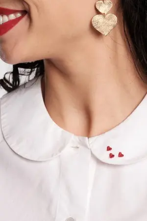 FRANCES VALENTINE Louise Heart Collar Top