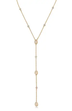 Ettika Dewdrop Y-necklace - Opal