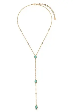Ettika Ettika Dewdrop Y-Necklace Turquoise
