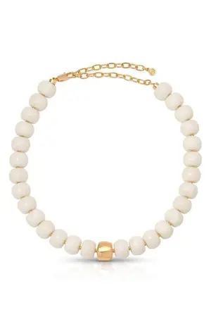 Ettika Power Bead Statement Necklace - Bone