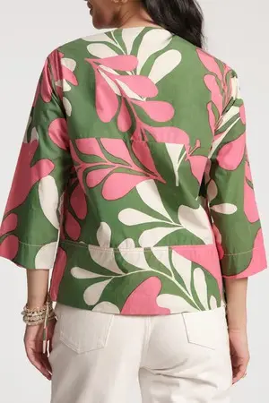 FRANCES VALENTINE Carly Top Mid-century Palm Print