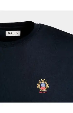 Bally T-shirt With A Crest Logo - Blue