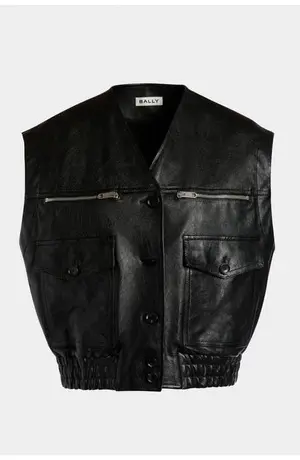 Bally Vest In Leather - Black