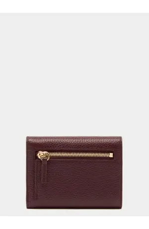 Bally Wallet In Dark Bordeaux Grained Leather